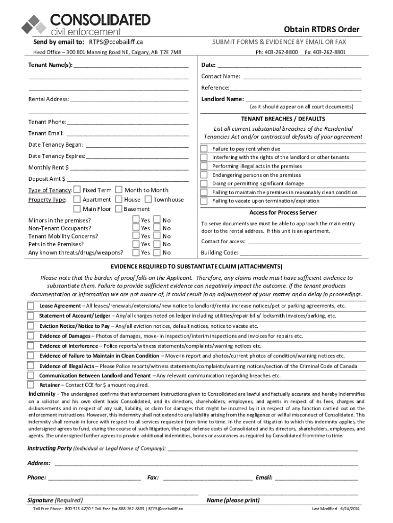 Fillable Online Required Materials To Effectively Assist Landlords or ...