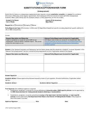 Fillable Online Undergraduate Course Substitution, Exception, or Waiver Request Fax Email Print ...