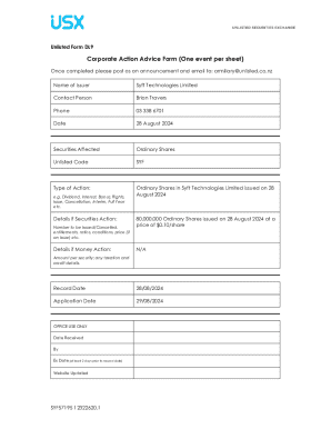 Fillable Online Corporate Action Advice Form Fax Email Print - pdfFiller