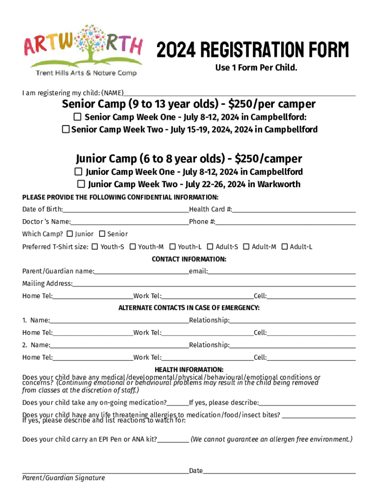 Fillable Online Use 1 Form Per Child Fax Email Print - pdfFiller