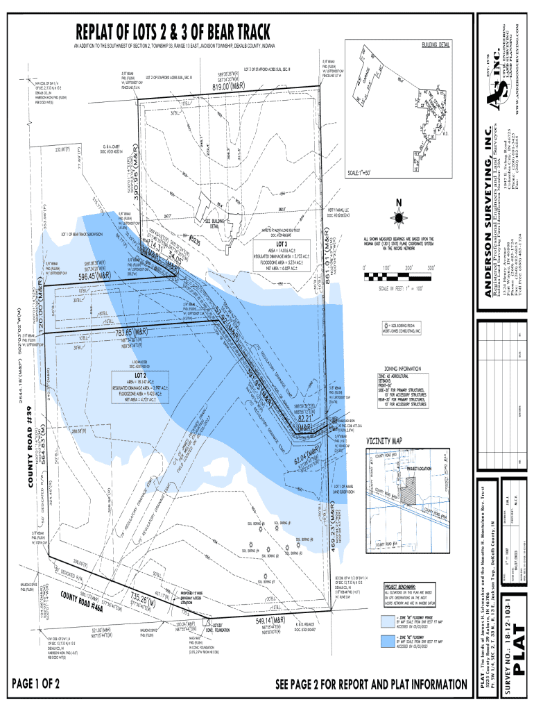 Fillable Online Replat of Lots 2 & 3 of Bear Track Subdivision Fax ...