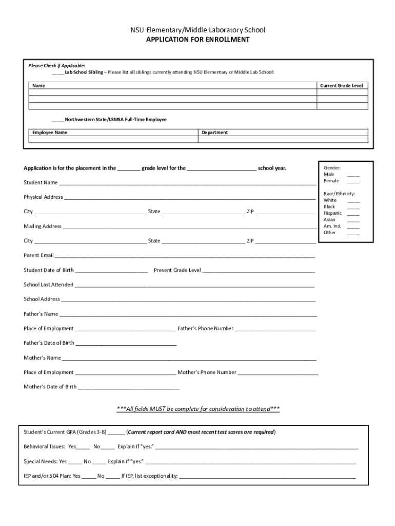 Fillable Online Application for Enrollment Fax Email Print - pdfFiller