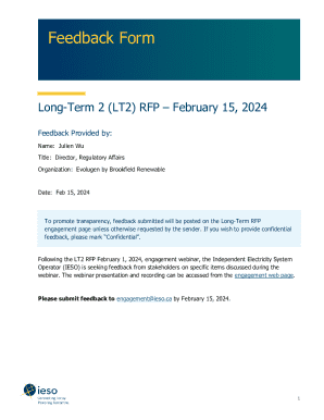 Fillable Online Long-term 2 (lt2) Rfp Feedback Fax Email Print - pdfFiller