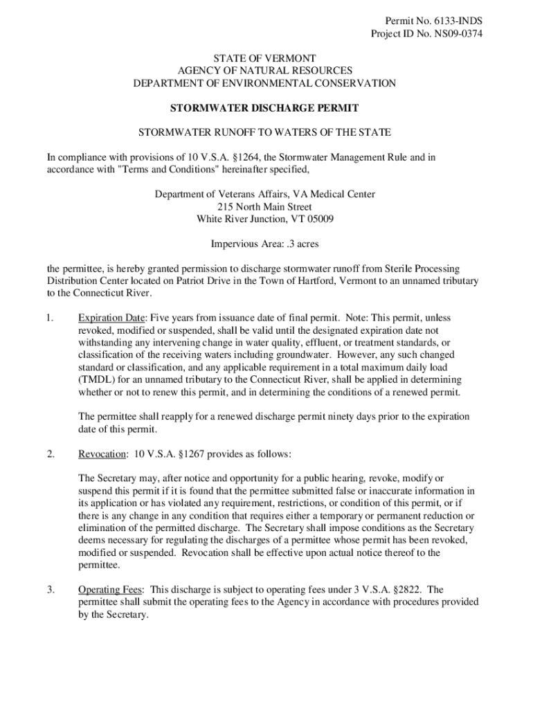 Fillable Online Stormwater Discharge Permit Issuance Fax Email Print ...