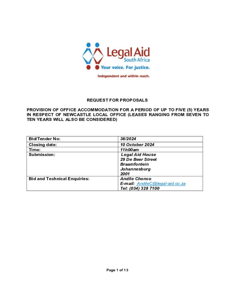 Fillable Online Provision of Office Accommodation for a Period ... Fax ...