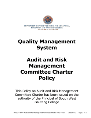 Fillable Online Quality Management System - Audit and Risk Management ...