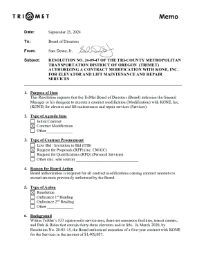 Fillable Online Authorization of Contract Modification With Kone, Inc ...