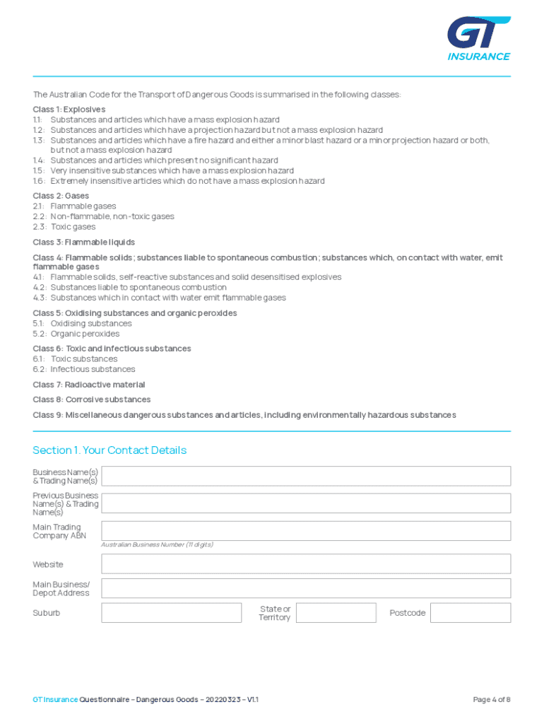 Fillable Online Questionnaire - Dangerous Goods Fax Email Print - pdfFiller
