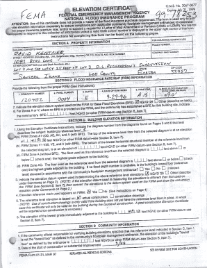 Fillable Online Certificate of Elevation for Flood Insurance Fax Email ...