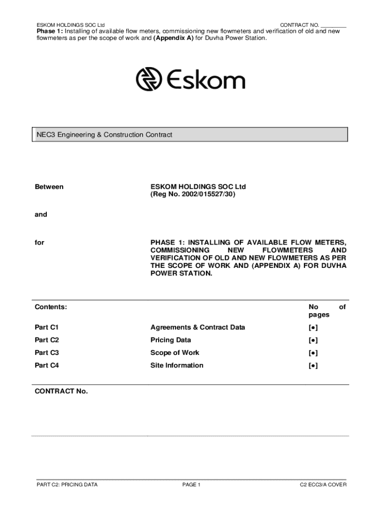 Fillable Online Contract for Phase 1: Installing and Commissioning Flow ...