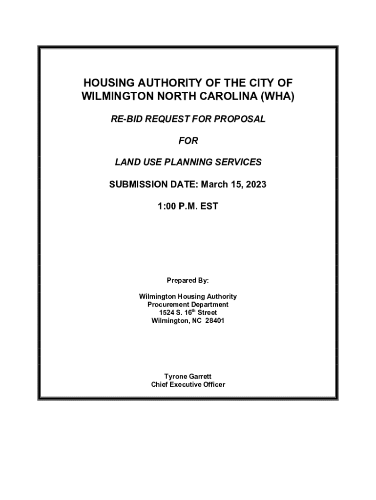 Fillable Online Request for Proposal for Land Use Planning Services Fax ...