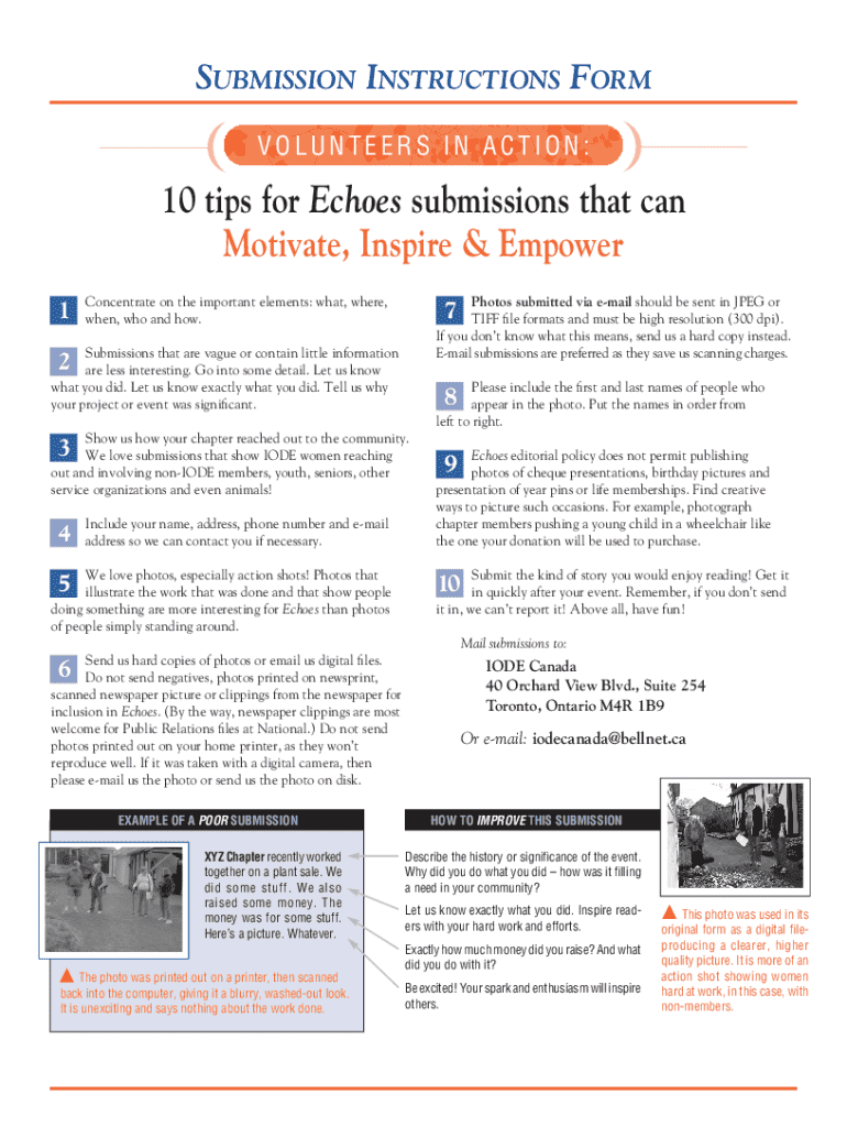 Fillable Online submission instructions form Fax Email Print - pdfFiller