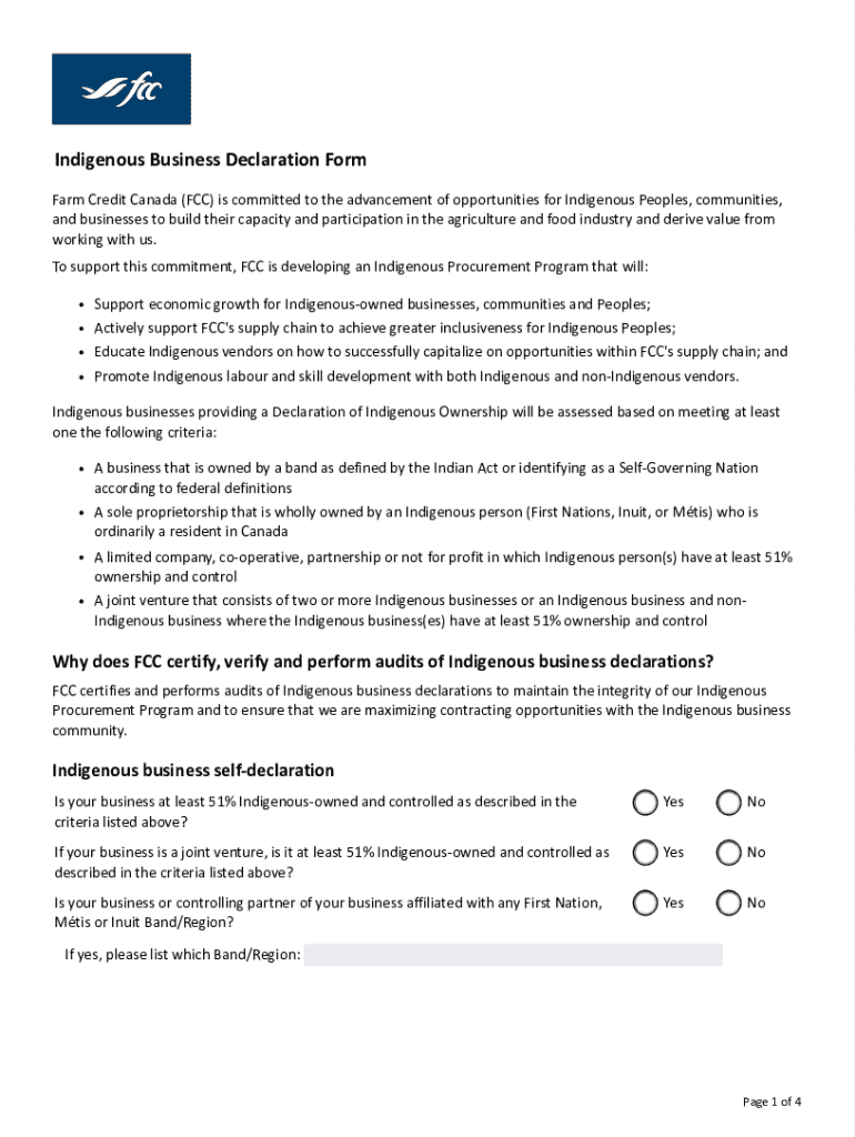 Fillable Online Indigenous Business Declaration Fax Email Print - pdfFiller