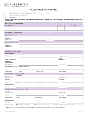 Fillable Online Fullerton Fund Transfer Form Fax Email Print - pdfFiller