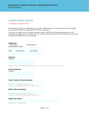 Fillable Online Business Support Grant Application Fax Email Print - pdfFiller