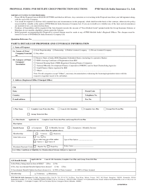 Fillable Online Pnb Metlife Group Protection Solutions Fax Email Print ...