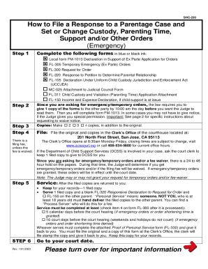 Fillable Online How to File a Response to a Parentage Case and Set or ...