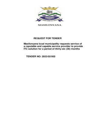Fillable Online Tender No: 2023/02/003 - Itc Solution for Masilonyana ...