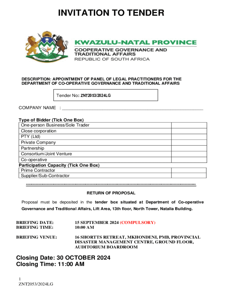 Fillable Online Appointment of Panel of Legal Practitioners for the ...