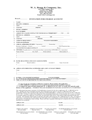 Fillable Online Invitation for Charge Account Fax Email Print - pdfFiller