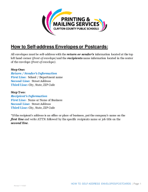 Fillable Online How to Self-address Envelopes or Postcards Fax Email ...