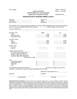 Fillable Online Modification of Grazing Permit Fax Email Print - pdfFiller