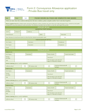 Fillable Online Conveyance Allowance Application Form Fax Email Print ...