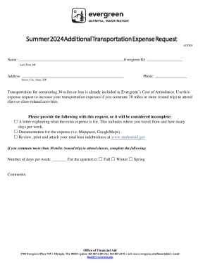 Fillable Online Additional Transportation Expense Request for Summer 2024 Fax Email Print ...