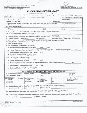 Fillable Online Elevation Certificate for Flood Insurance Fax Email ...