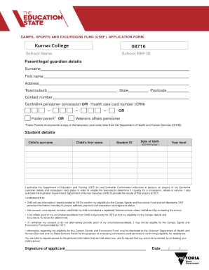 Fillable Online Camps, Sports and Excursions Fund Application Fax Email Print - pdfFiller