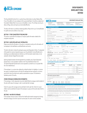 Fillable Online Group Benefits Enrolment Form Fax Email Print - pdfFiller