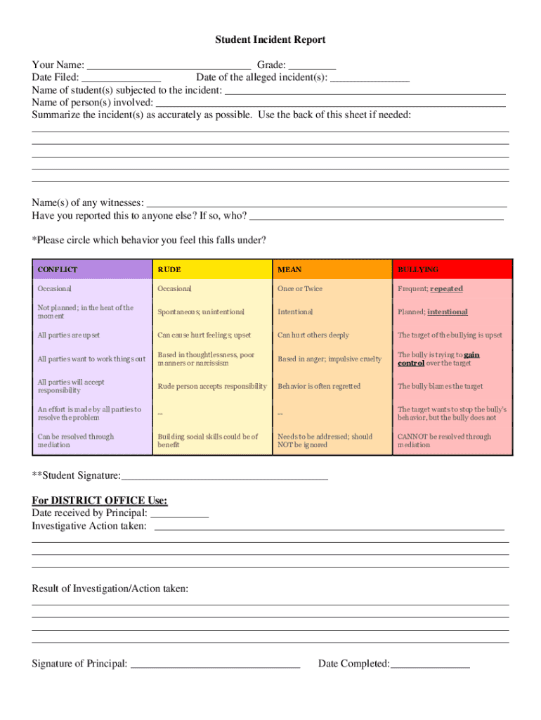 Fillable Online File: JICDE*-E-2 - Bullying Investigation Form Fax ...