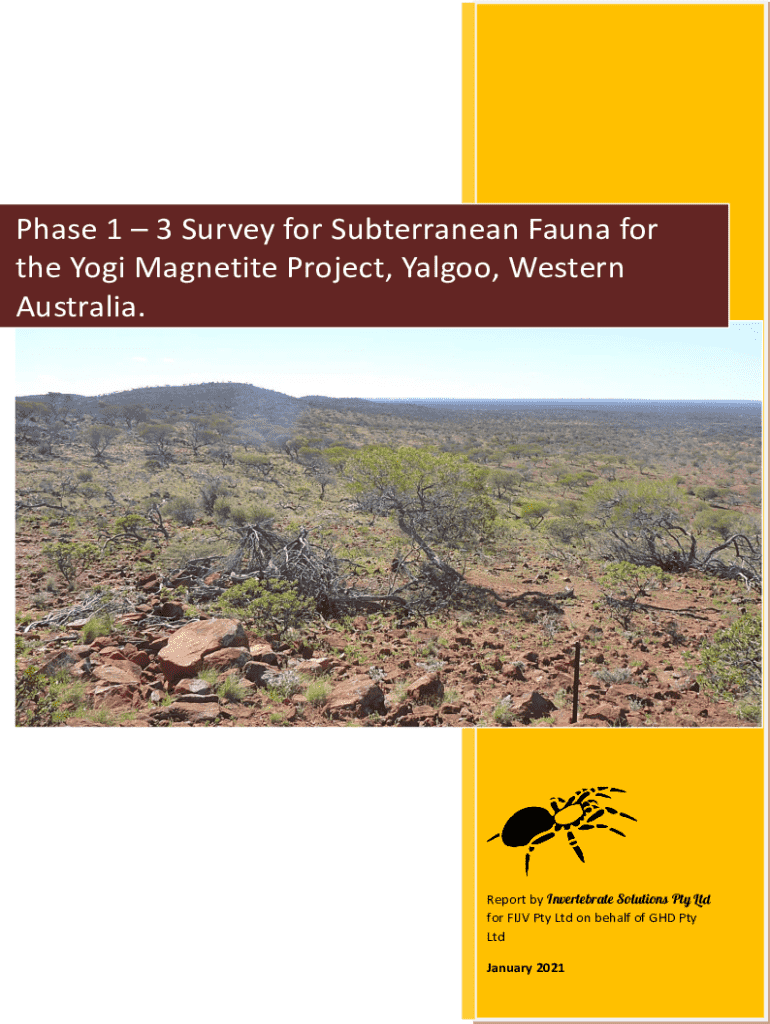 Fillable Online Phase 13 Survey for Subterranean Fauna for the Yogi ...