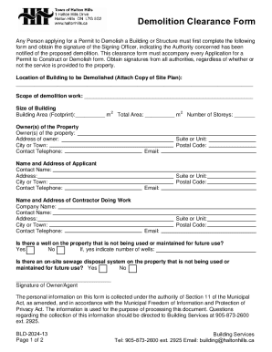 Fillable Online Demolition Clearance Application Fax Email Print - pdfFiller