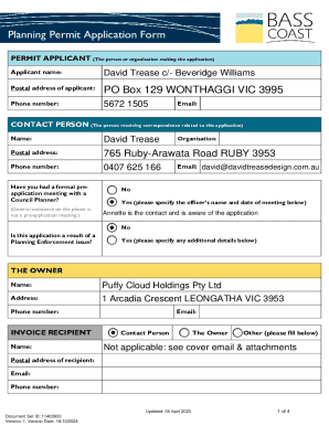 Fillable Online Planning Permit Application Fax Email Print - pdfFiller