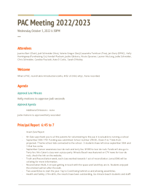 Fillable Online Pac Meeting 2022/2023 Fax Email Print - pdfFiller