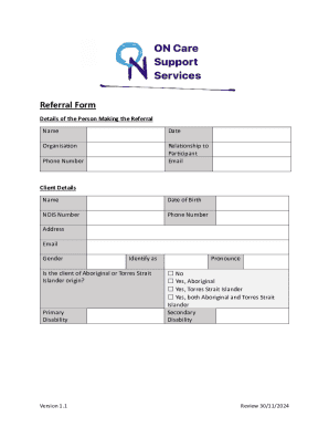 Fillable Online Ndis Referral Form Fax Email Print - pdfFiller