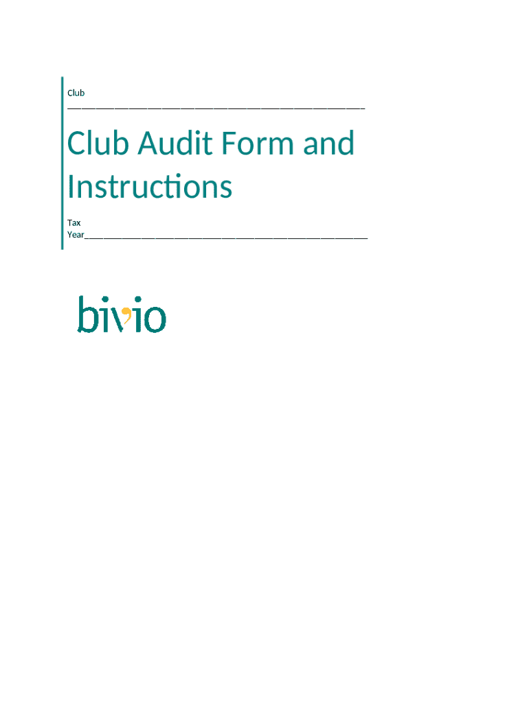 Club Audit Doc Template | pdfFiller