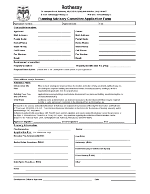 Fillable Online Rothesay Planning Advisory Committee Application Fax Email Print - pdfFiller