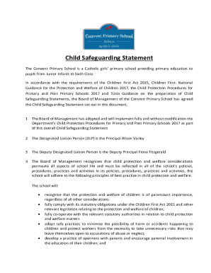 Fillable Online Child Safeguarding Statement of the Convent Primary ...