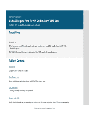 Fillable Online Linkage Cms Data Request Form Fax Email Print - pdfFiller
