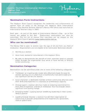 Nomination Doc Template | pdfFiller