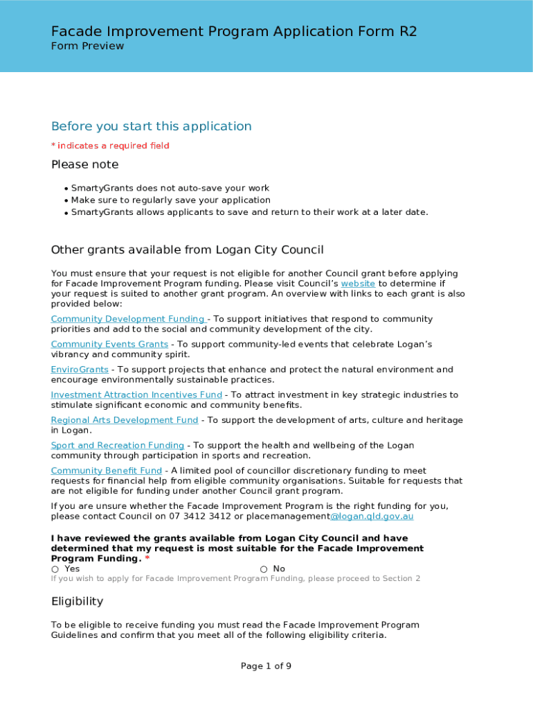 Fillable Online Facade Improvement Program Application Fax Email Print - pdfFiller