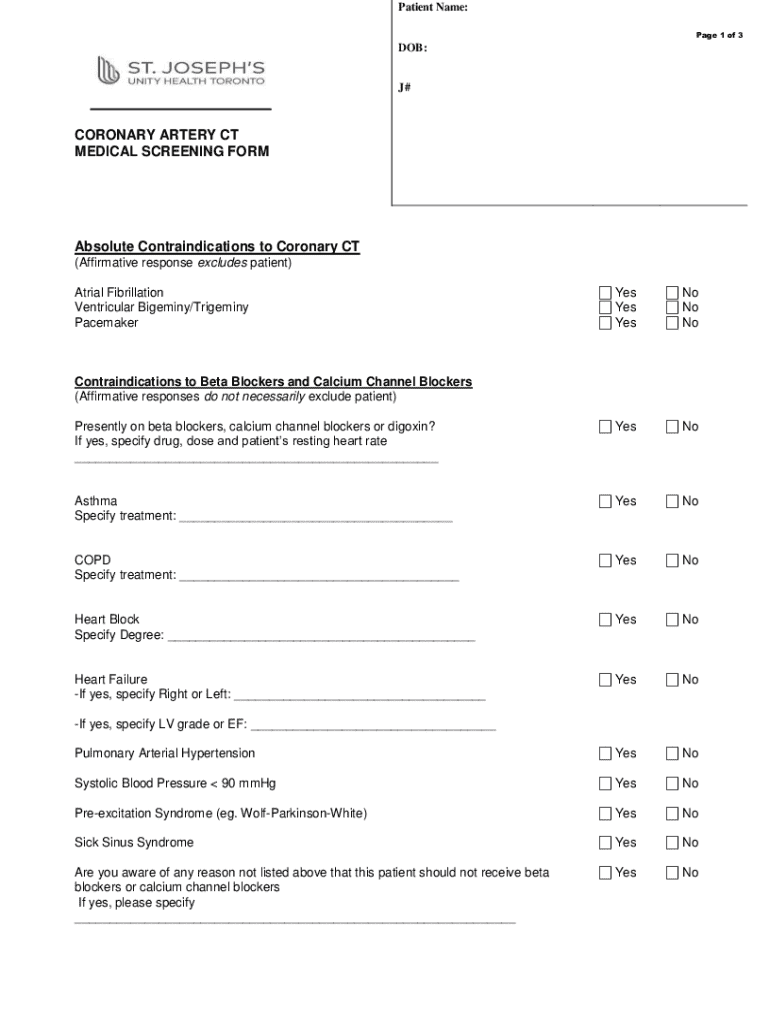 Fillable Online Coronary CTA Nursing Worksheet Fax Email Print - pdfFiller
