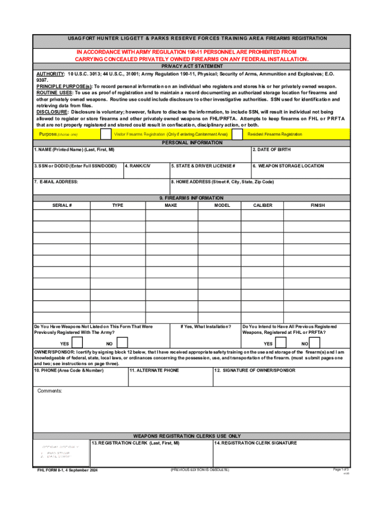 Fillable Online Firearms Registration Fax Email Print - pdfFiller