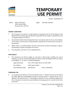 Fillable Online Temporary Use Permit No. E2020.006-tup Fax Email Print ...