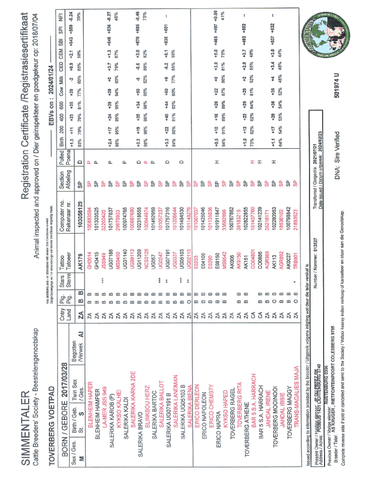 Fillable Online Cattle Today\'s Gestation Table - Date of Calf Service ...