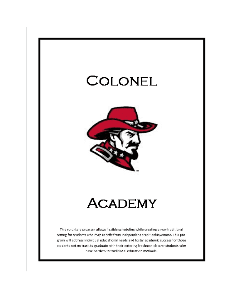 Fillable Online the Colonel Academy Virtual Learning Program Handbook ...