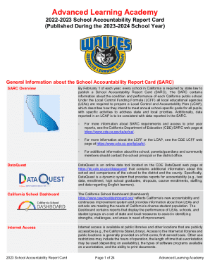 Fillable Online 2022-2023 School Accountability Report Card Fax Email ...