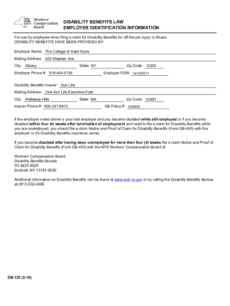 Fillable Online Disability Benefits Claim Submission Fax Email Print ...